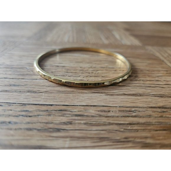 Monet | Jewelry | Vintage Monet Gold Tone Slip On Bangle Bracelet 275 Ridged Finish | Poshmark